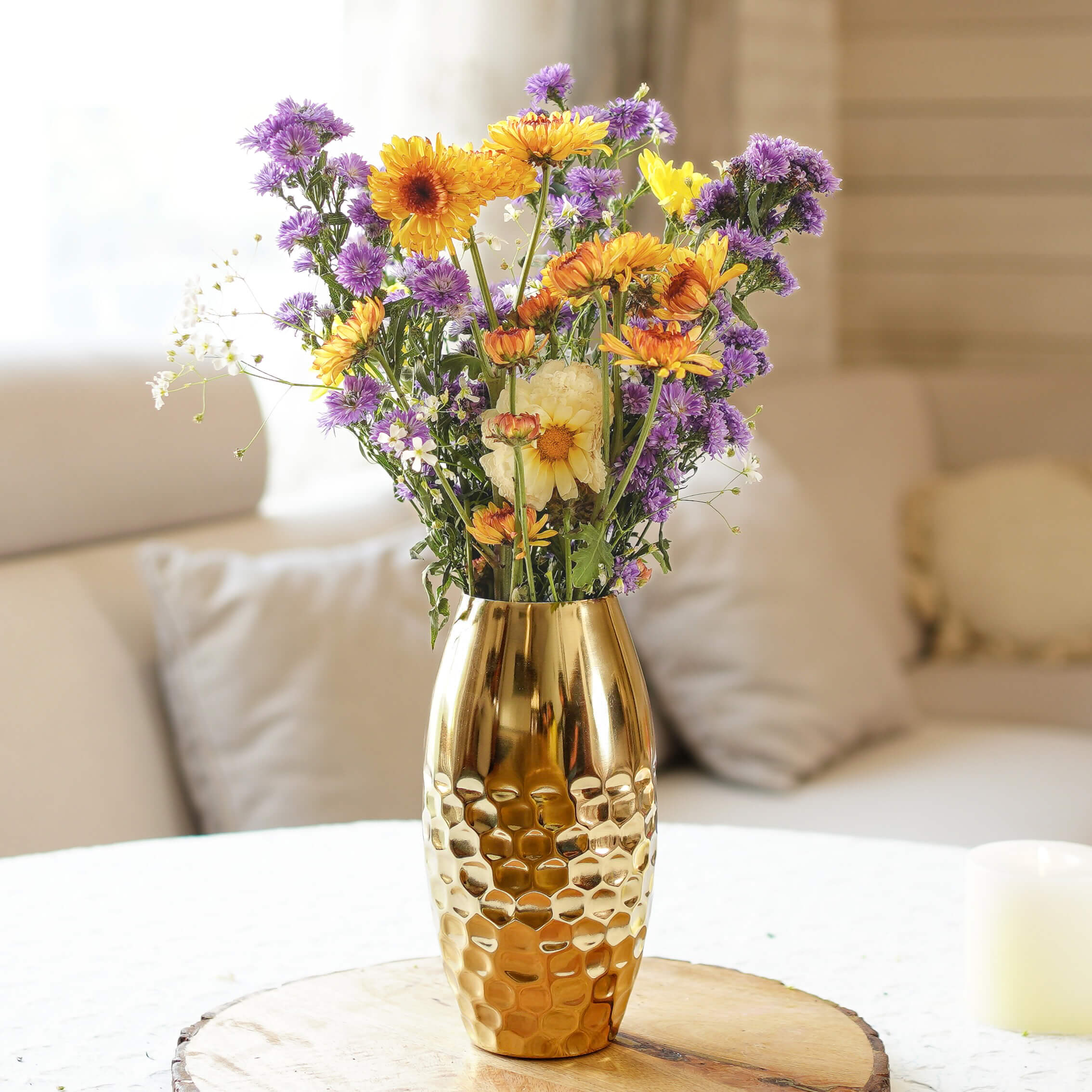 Modern Metal Flower Vase Gold