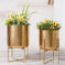 Hammered Metal Planter, Set