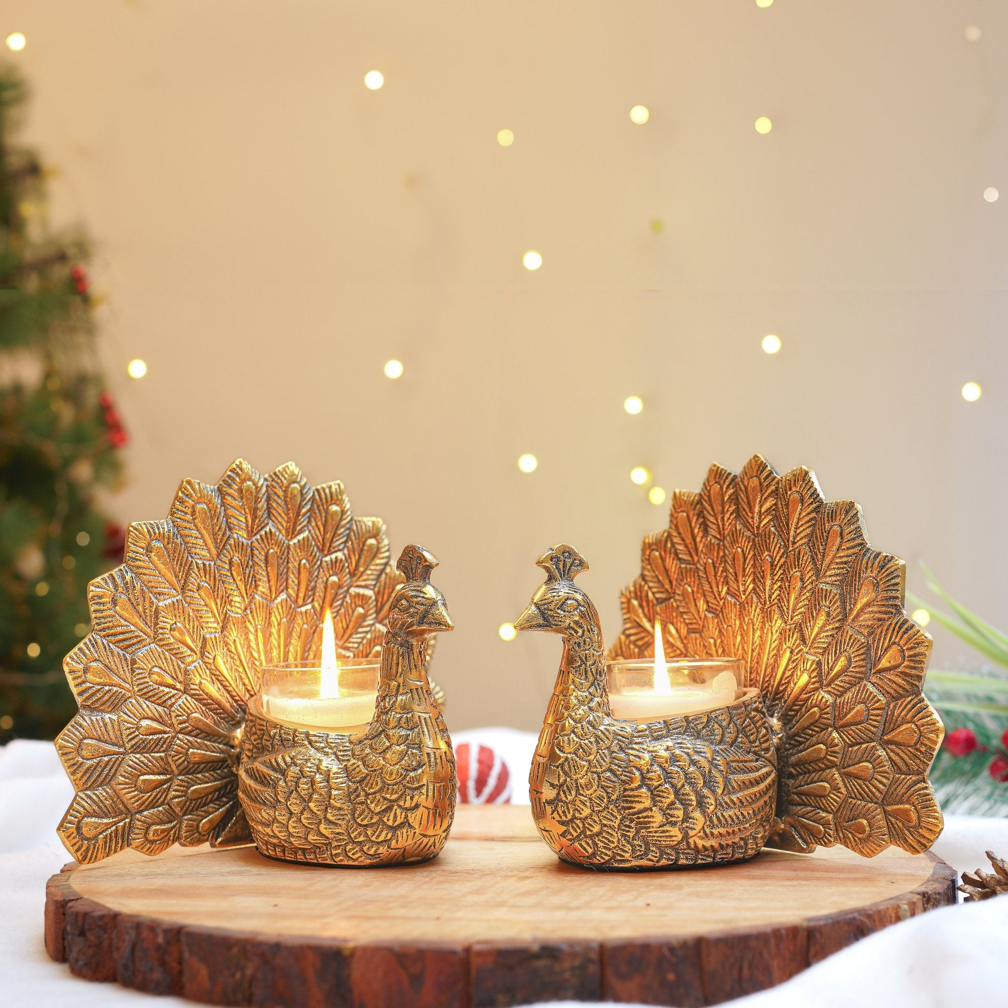Metal Peacock Candle Holder Set – Behoma